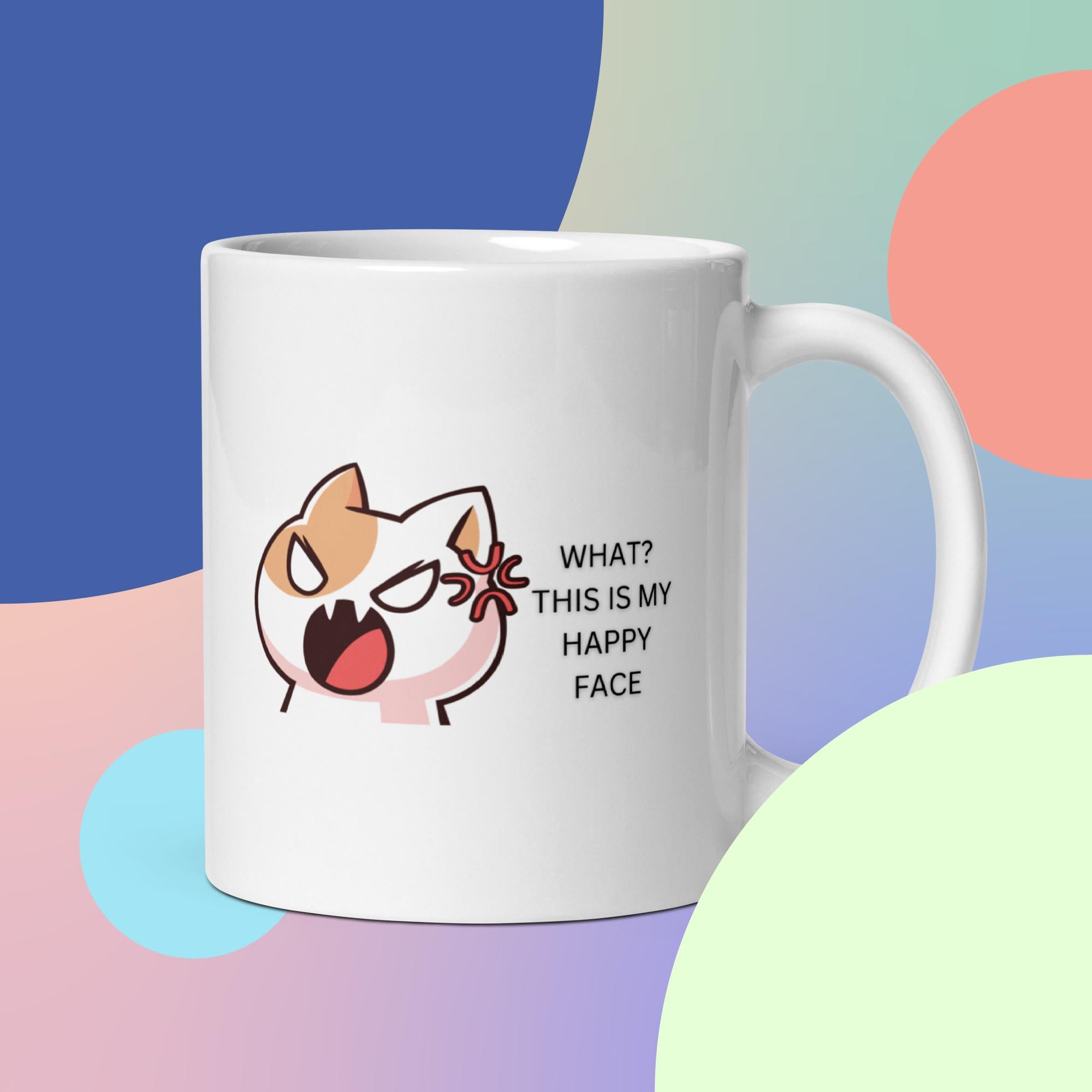Not so Happy Cat Ceramic Coffee Mug 11oz - Ruppy's Creations